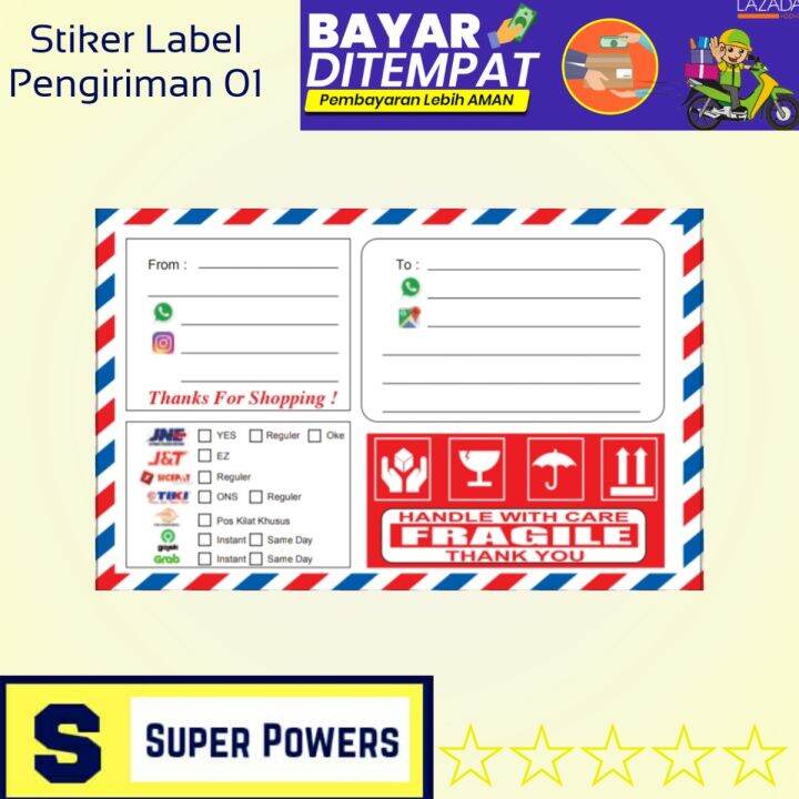Stiker Pengiriman / Stiker Label Pengiriman Online Shop Fragile Isi 20 ...