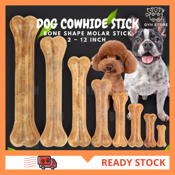 LOCAL DELIVERY- PET DOG MOLAR STICK BONE SHAPE COWHIDE MOLAR STICK CHEW ...