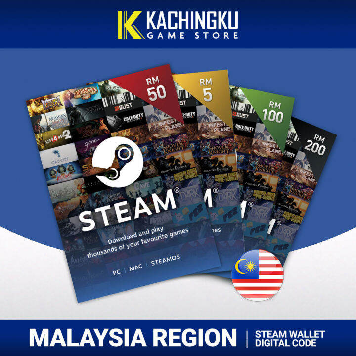 Steam Wallet Code MALAYSIA / MY - RM5 RM8 RM10 RM16 RM20 RM24 RM50 RM80 RM100 RM200 | Lazada