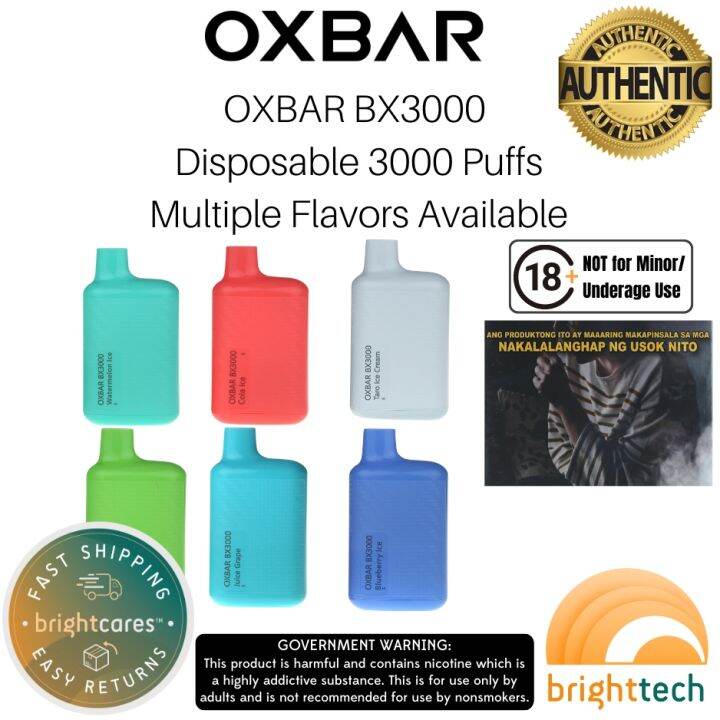 OXBAR BX3000 3000 Original Rechargeable (10ml 5 Nic) | Lazada PH