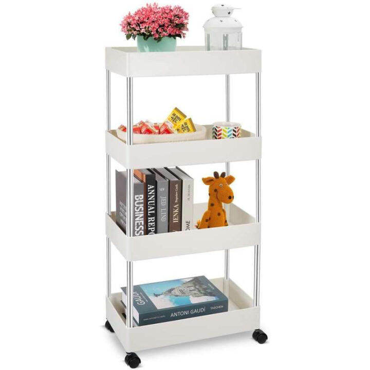 Rak Troli 4 Susun Roda Multifungsi Penyimpanan Portable Trolley Tingkat ...