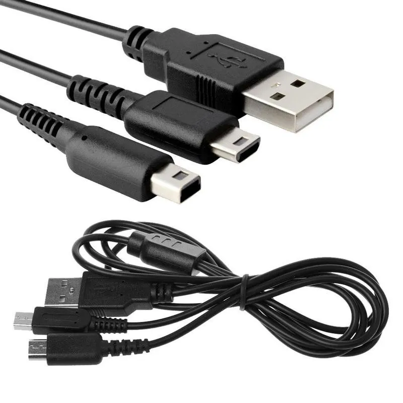 [NDS,3DS] 2 In 1 สายชาร์จ USB สำหรับ ndsl, ds lite, dsi, 3ds, 2ds As ...