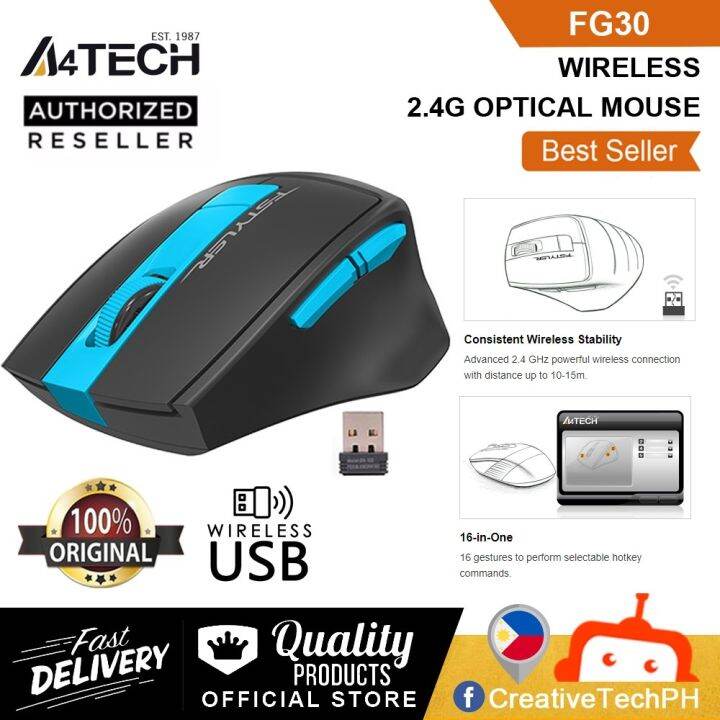 A4TECH 2.4G USB WIRELESS MOUSE (FG30) 2.4G Wireless Mouse | Lazada PH