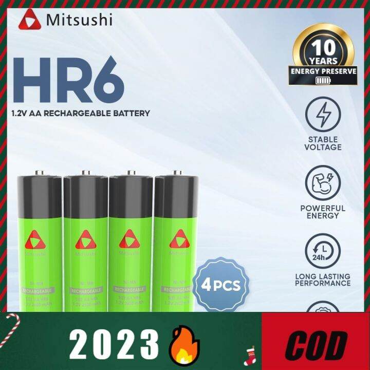 Mitsushi HR6 1.2V 4pcs. AA Rechargeable Battery | Lazada PH