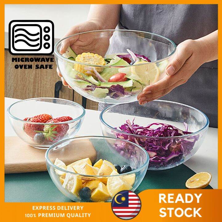 Premium Quality Assurance Transparent Glass Bowl Microwave Oven Mangkuk ...