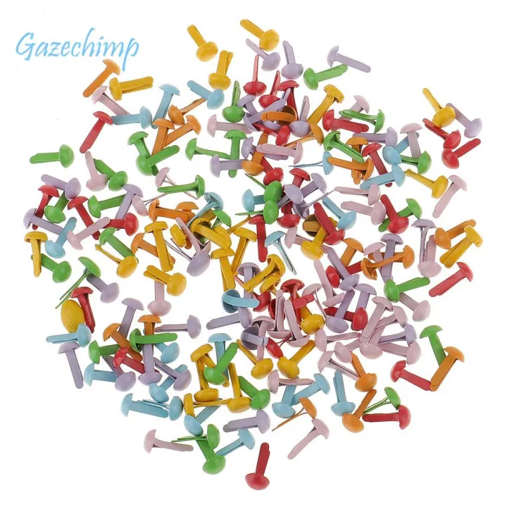 Gazechimp 200 Pieces Metal Brad Paper Fastener For Scrapbooking Craft ...