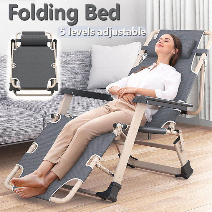 Folding Bed Office Home Adjustable Nap Bed Easy To Carry and No ...
