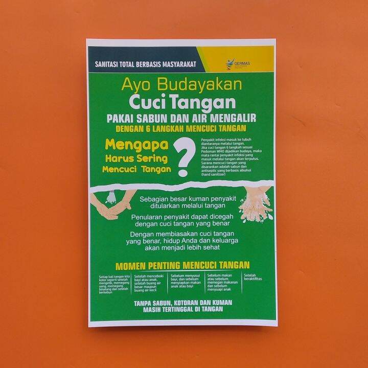 Terbaru! Poster STBM - Poster Cuci Tangan Pakai Sabun Dan Air Mengalir ...