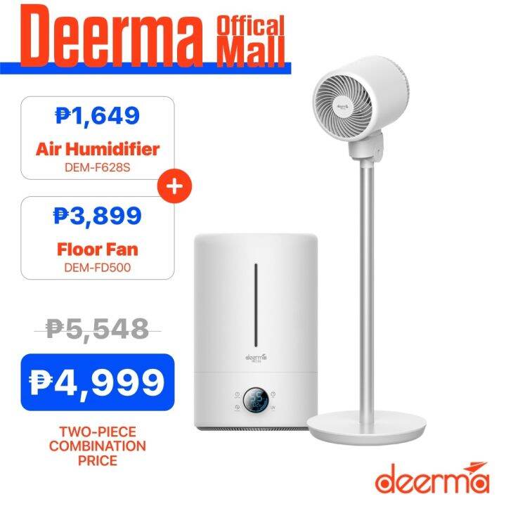 2023 Deerma Cooling Partner Deerma FD500 Air Circulation Fan Bundle Deerma F628S Humidifier ...