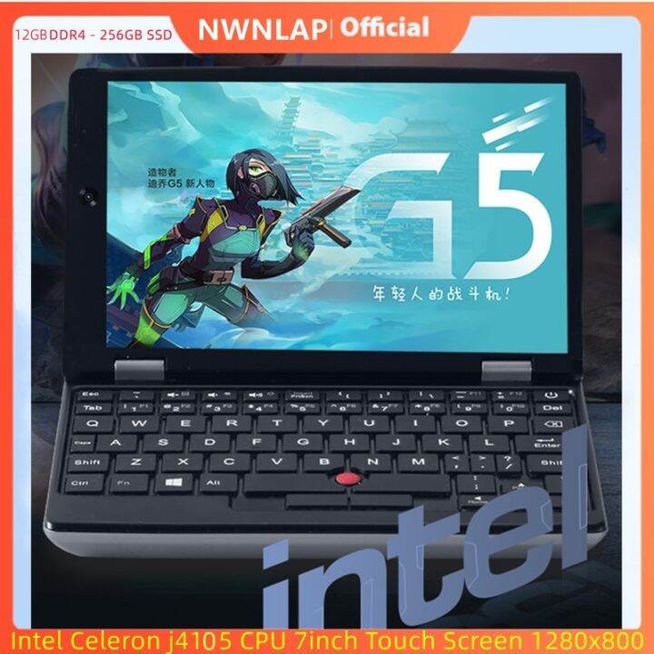 7 Inch Mini Laptop Intel Celeron J4105 12G RAM 256GB SSD With Touch ...