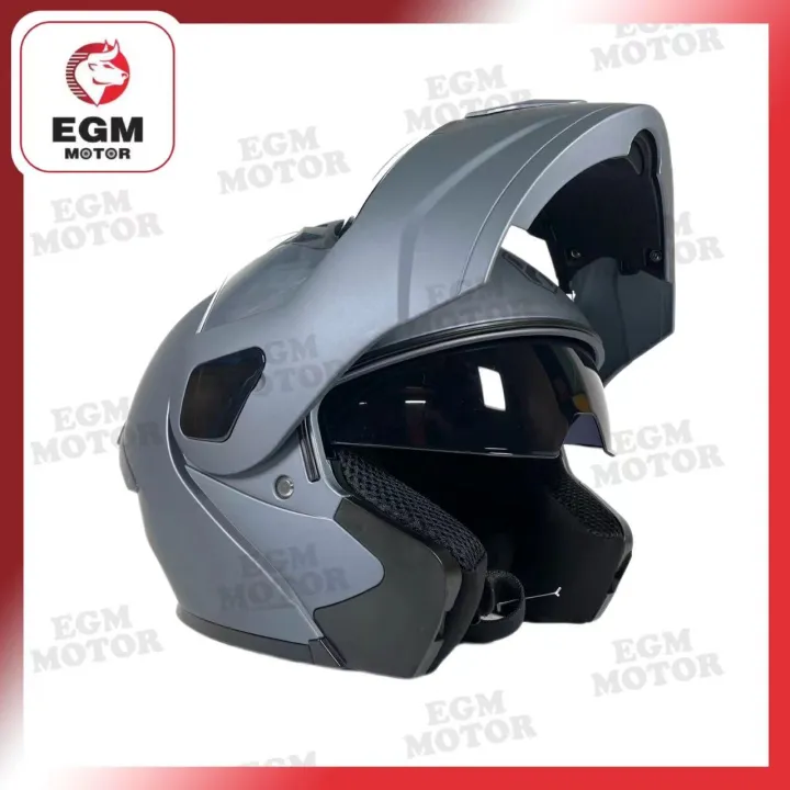 [EGM MOTORCYCLE] MOTORCYCLE FULL FACE HELMET MODULAR DUAL VISOR HNJ ...