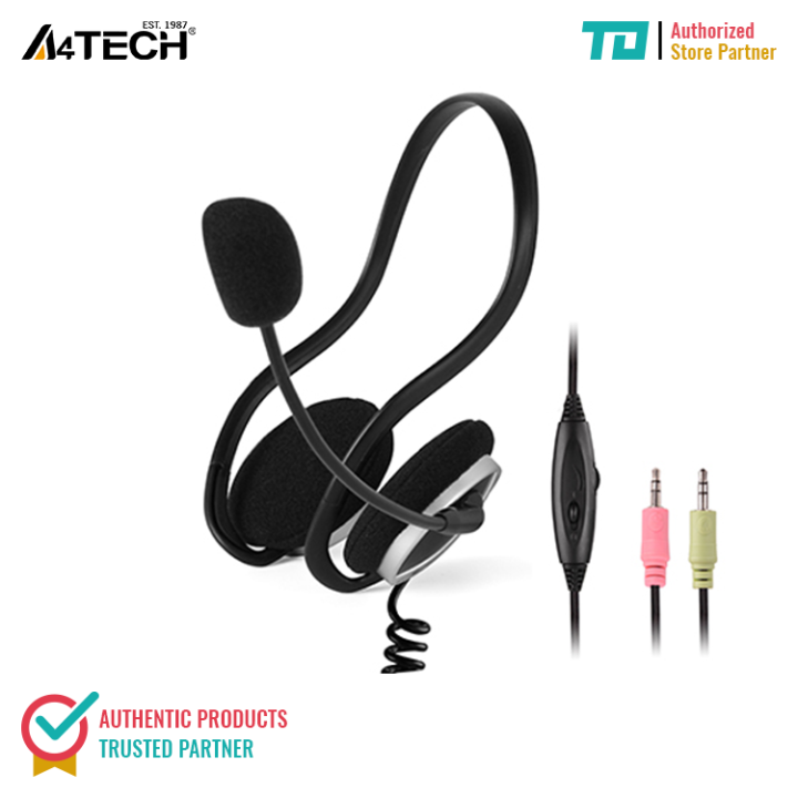 A4Tech HS-5P Dual Jack Headset with Noise Reduction Mic and Mute Button ...
