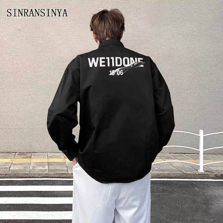 SINRANSINYA丨áo sơ mi-Áo nam màu tương phản ngày kẻ sọc dài tay mùa thu ...