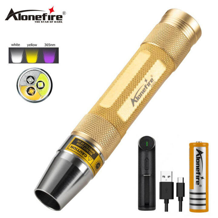 Alonefire SV320 Portable Mini LED Flashlight 365nm UV Light For Jade Jewelry Crystal ...