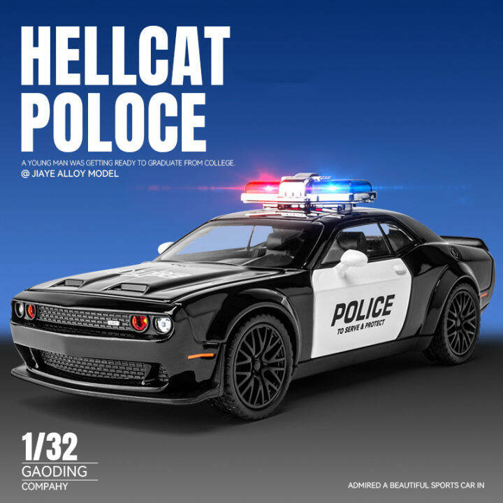 1/32 Dodge Challenger SRT Hellcat Cảnh Sát Xe mô hình đúc Jiaye Ánh ...