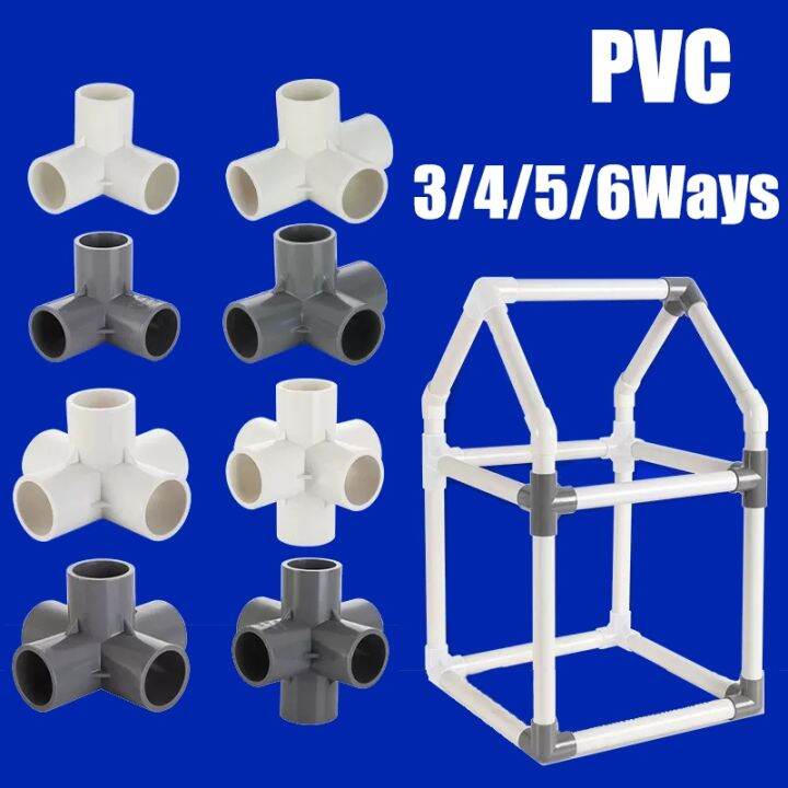 PVC Equal Size Connector Hard Pipe Plug In fitting Tube Joint 3/4/5/6 ...
