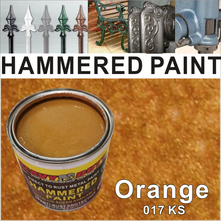 1L ( ORANGE ) HAMMERED PAINT ( METALLIC PAINT HEAVY DUTY ) HAMMERTONE ...