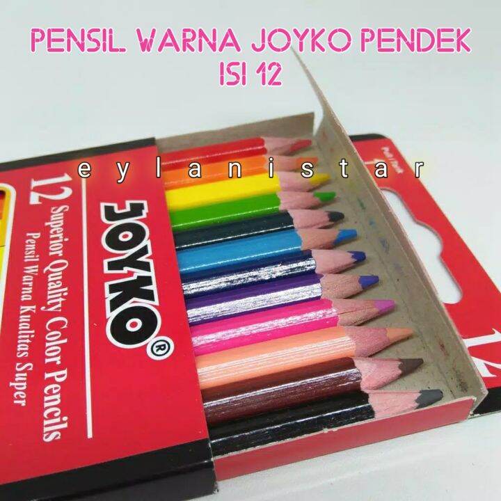 Pensil Warna Lengkap 1 Set Joyko Pendek 12 Colour Lazada Indonesia
