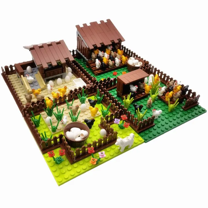 Creator City Farm Building Blocks Animals Set Pigpen Doghouse Henhouse ...