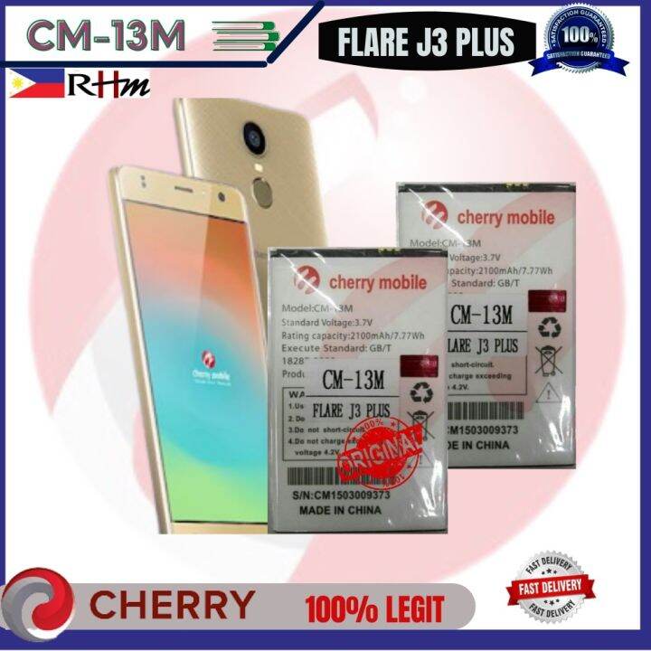 Cherry Mobile Flare J3 Plus Battery( CM-13M 2100mAh) Original High ...
