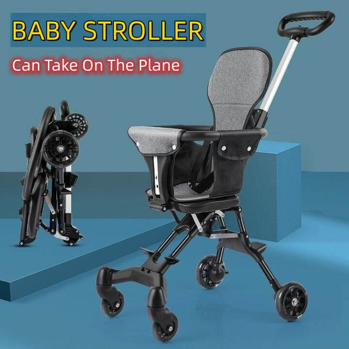 Foldable Stroller Lightweight Stable Soft Seat Hand Push For Baby ...