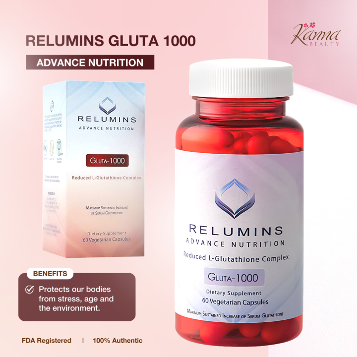 Relumins Gluta 1000 - 60 CAPSULES -Advanced Nutrition Reduced L ...