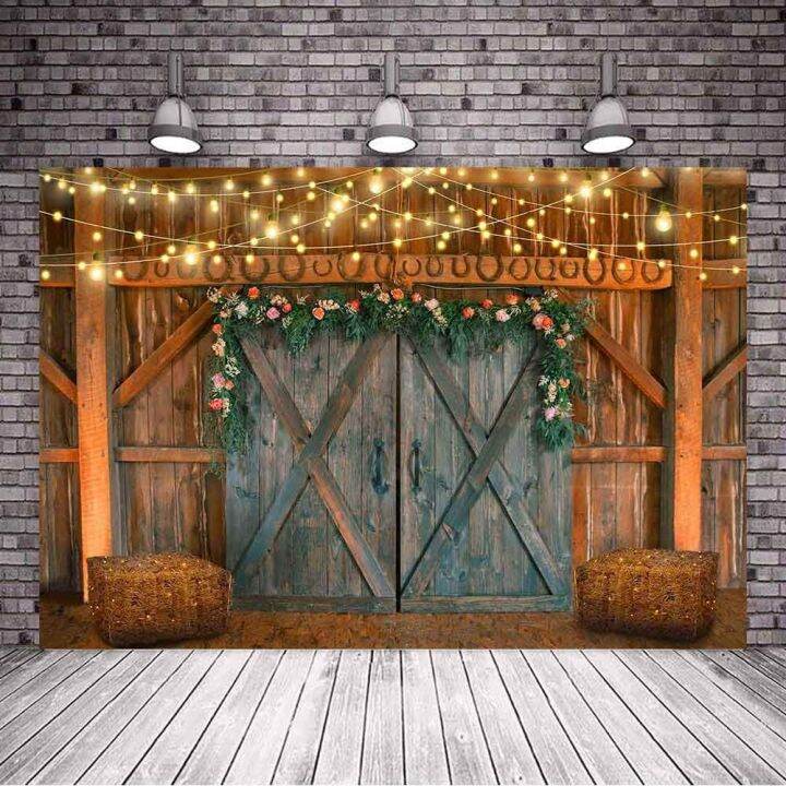 Rustic Barn Backdrop for Photography Wooden Barn Door Background 7x5ft ...