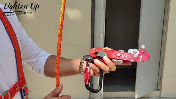 Assisted Rock Climbing Gear Tree Caving Hand Control Descender Rappel ...