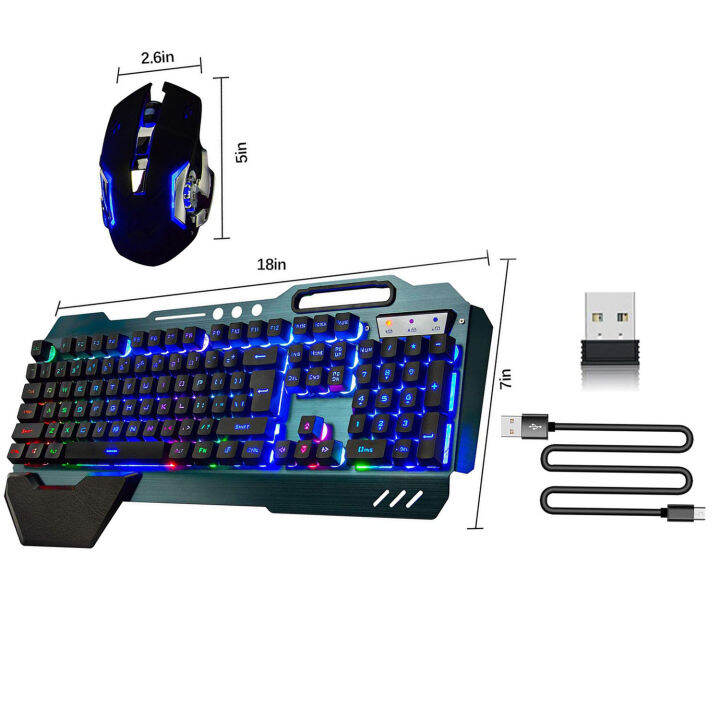 Wireless Rgb Illuminated Keyboard And Mouse Set Mechanical Rgb Gaming ...