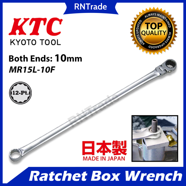KTC Ultra Long Ratchet Box Wrench MR15L-10F, 10mm, Made in Japan | Lazada PH