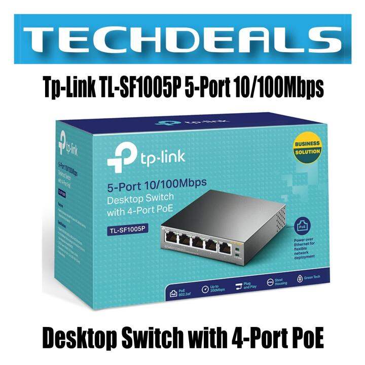 Tp-Link TL-SF1005P 5-Port 10/100Mbps Desktop Switch with 4-Port PoE ...