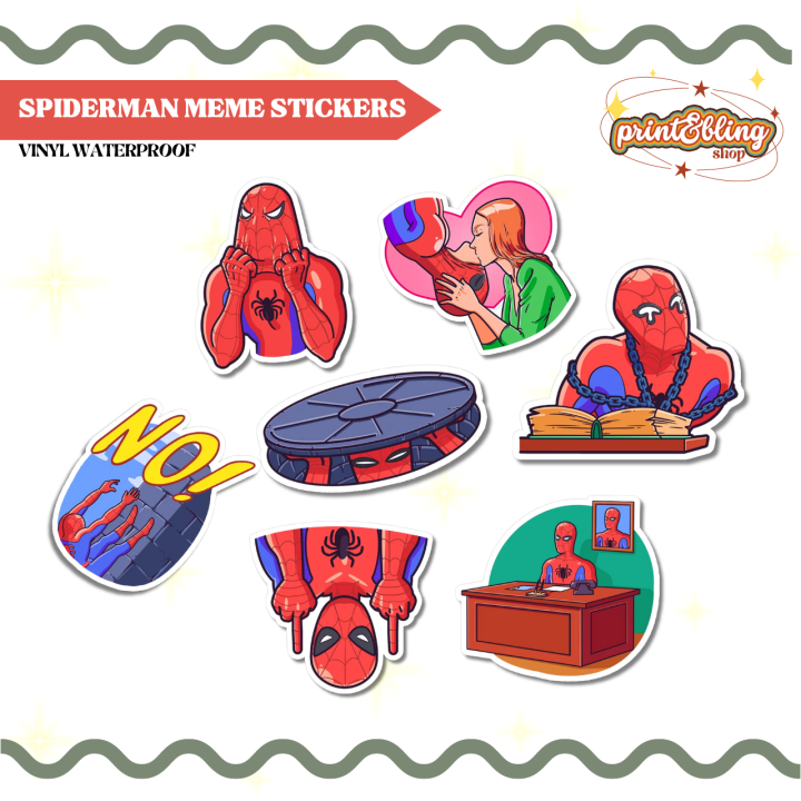 Spiderman Meme - Vinyl Laminated Waterproof Stickers [BIG SIZE] | Lazada PH