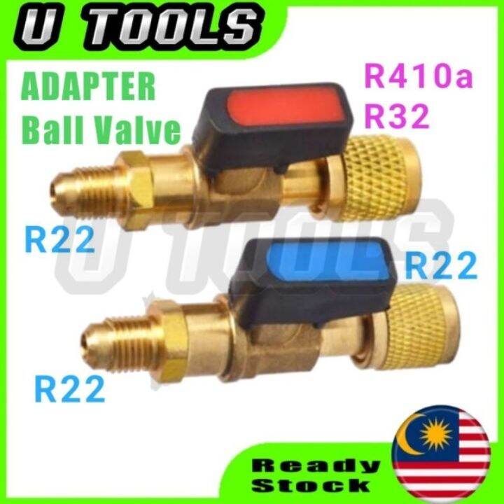 Adapter Ball Valve Adapter Gas R32 R22 R410a Aircond Air Conditioner Manifold Gauge Gas Meter ...