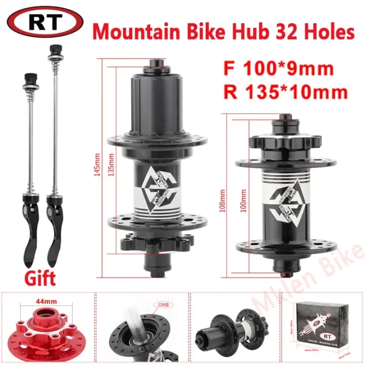 New RT bicycle hub 32 holes 5 rear bearing hub 100*9/135*10mm QR 100*15 ...