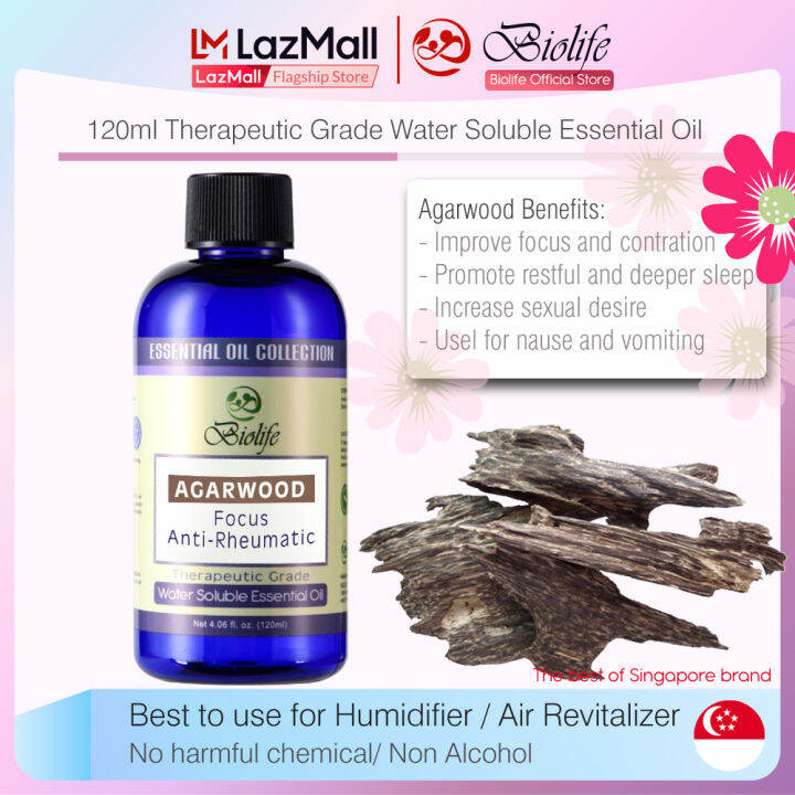 Biolife Agarwood Pure Water Soluble Essential Oil (120ml), Made with ...