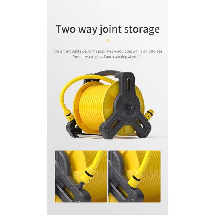 spray Water Hose Heavy Duty Garden Reel WallFloor Mount 2+ 20M Pipe Storage Rack | Lazada PH