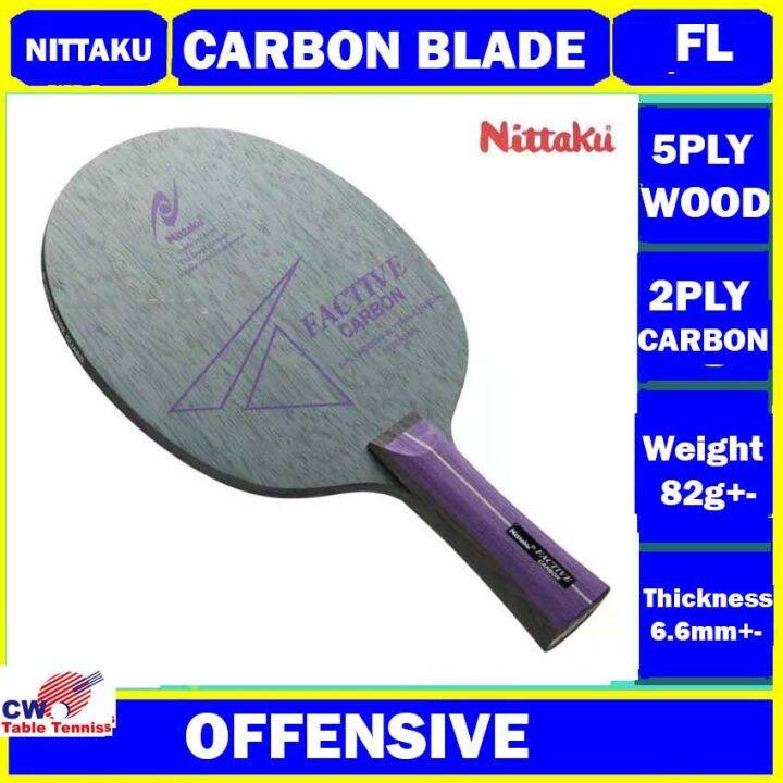 Nittaku Factive Carbon Table Tennis Blade Bats Racket Kayu Ping Pong Offensive (Ready Stock ...