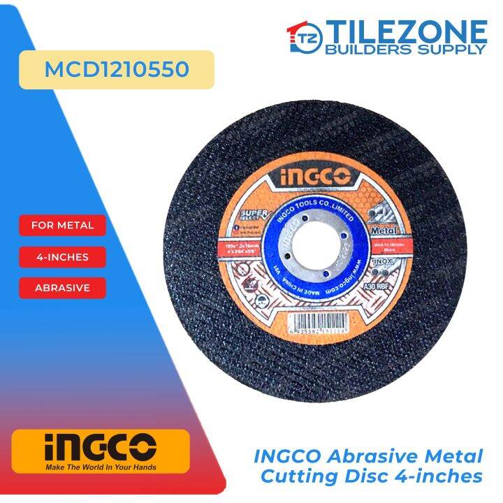 INGCO Abrasive Metal Cutting Disc 4-inches MCD1210550 for Metal and ...
