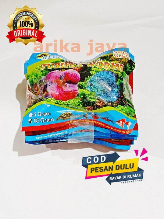 NEW RECENT Cacing kering 10gr pakan makanan ikan discus cupang guppy ...