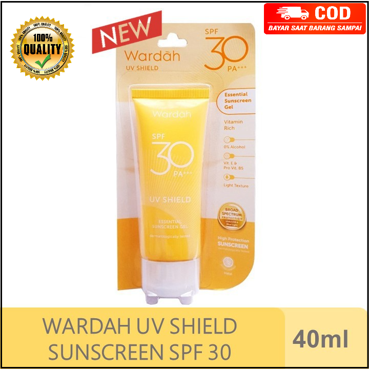 Wardah UV Sunscreen Gel SPF 30 Asli BPOM / UV Shield Essential Wardah ...
