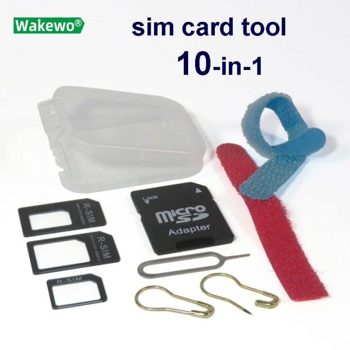 WAKEWO TF microSD card case sim card adapter Nano micro sim card tray ...