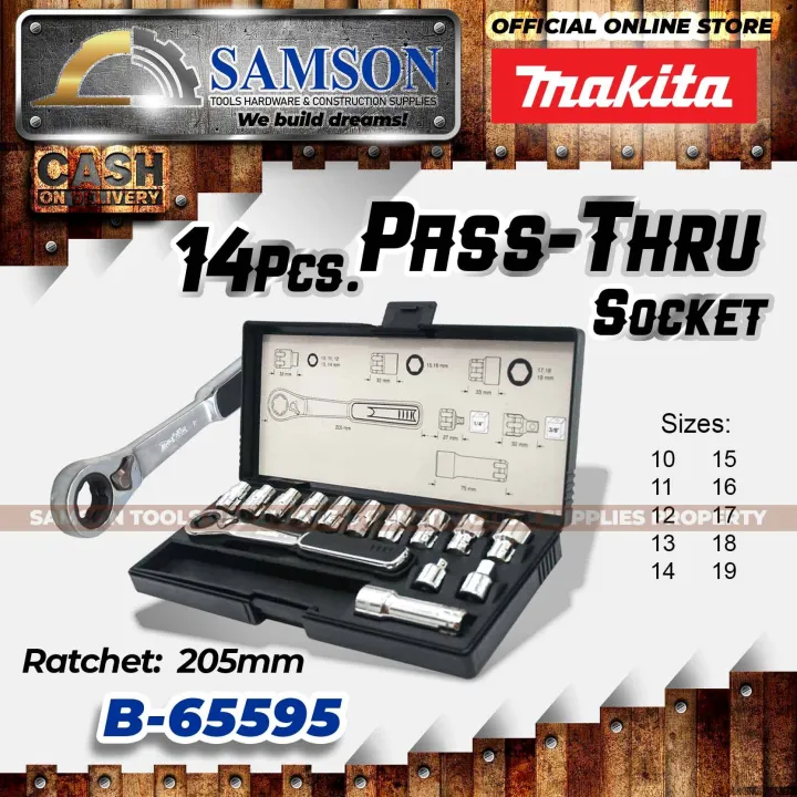 MAKITA 14pcs Pass-Thru Socket Set (B-65595) *SAMSON TOOLS* | Lazada PH
