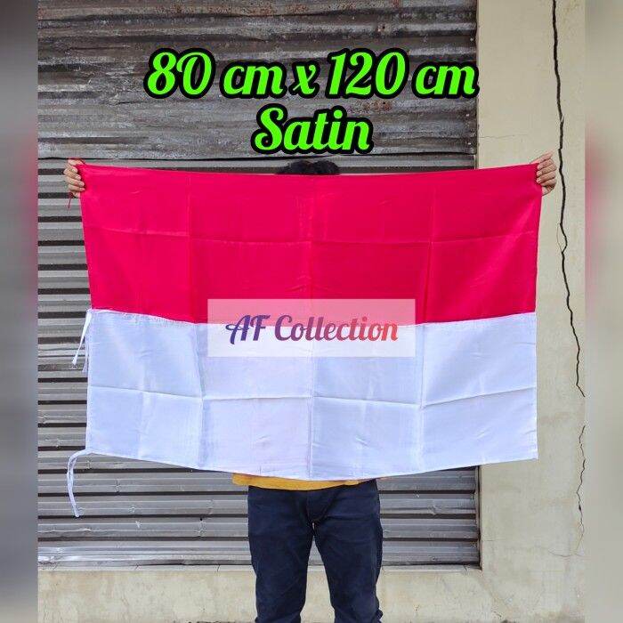 Promo - Bendera Merah Putih 80 cm x 120 cm Satin - Sedia Bendera merah ...