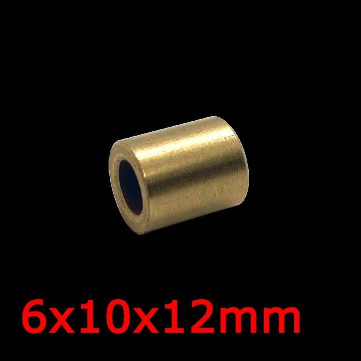 ۞ 6x10x12mm 6mm Spindle Oil Sintered Cylindrical Bronze Bushing Copper ...