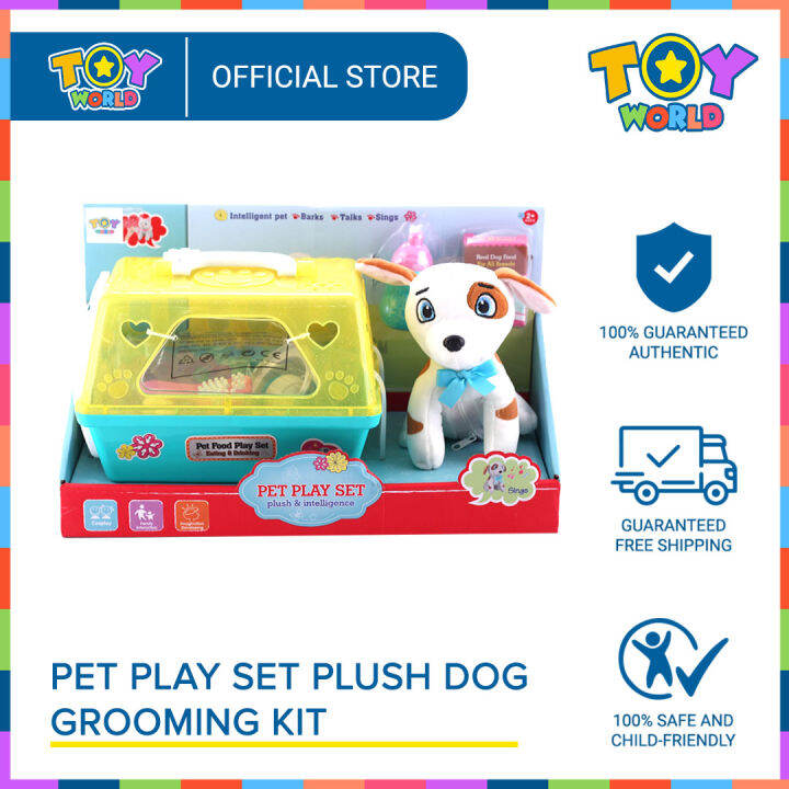 Toy World Intelligent Pet Play Set - Dog Grooming Kit Pretend Play with ...
