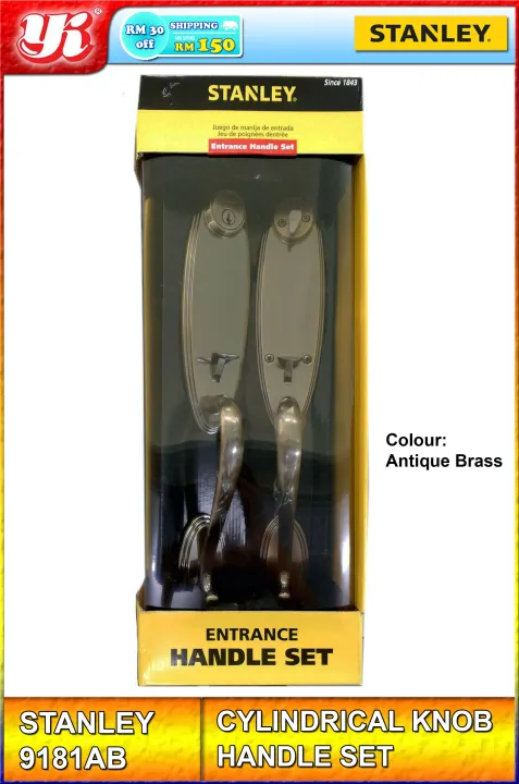 STANLEY H CYLINDRICAL KNOB HANDLE SET-ANTIQUE BRASS 9181AB | Lazada