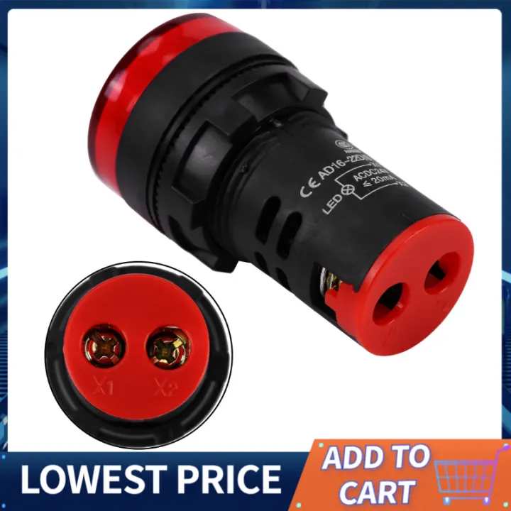 10Pcs AC/DC 24V 22mm Thread LED Electronic Indicator Signal Light ...