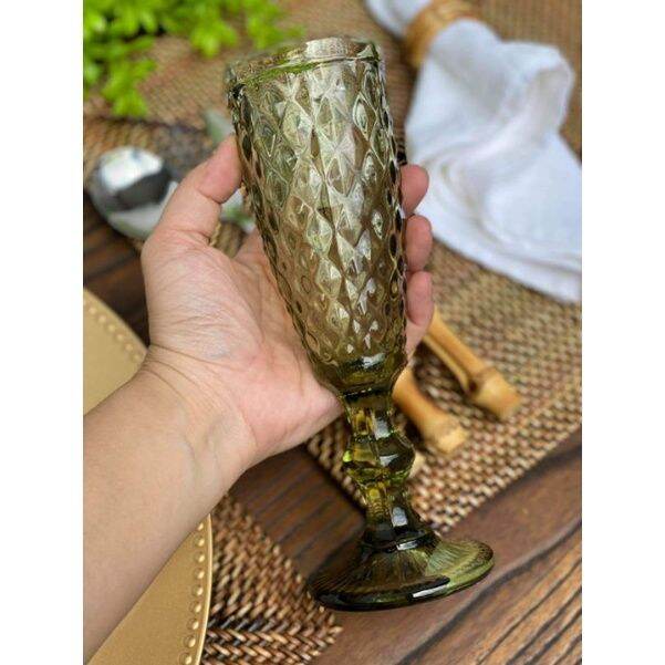 KHALEESI Flute Goblet 180ml Wine Glass Drinking Glass Baso Goblets☃ ...