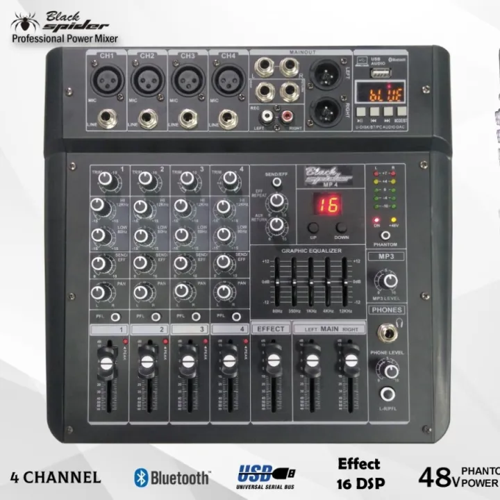 Power Mixer Audio 4 Channel Black Spider MP-4 | Lazada Indonesia