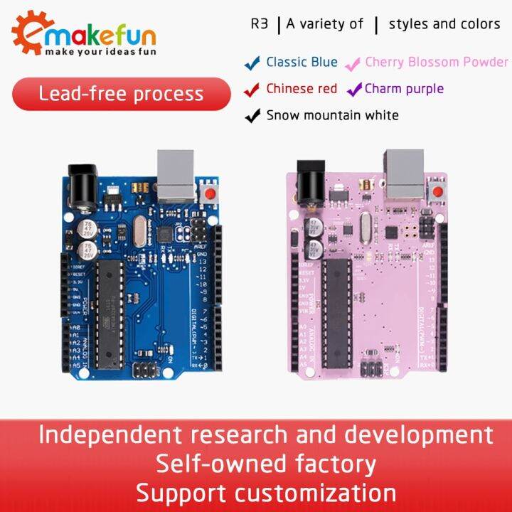 Emefun UNO R3 CH340G + MEGA328P SMD/DIP Chip 16Mhz untuk Arduino papan ...